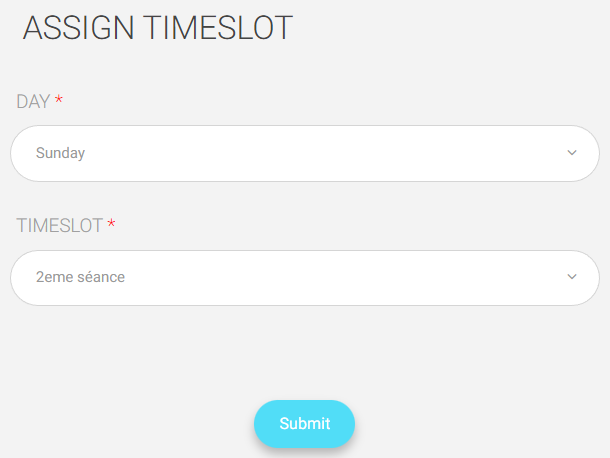 New timeslot – | User Manuals New timeslot – | User Manuals