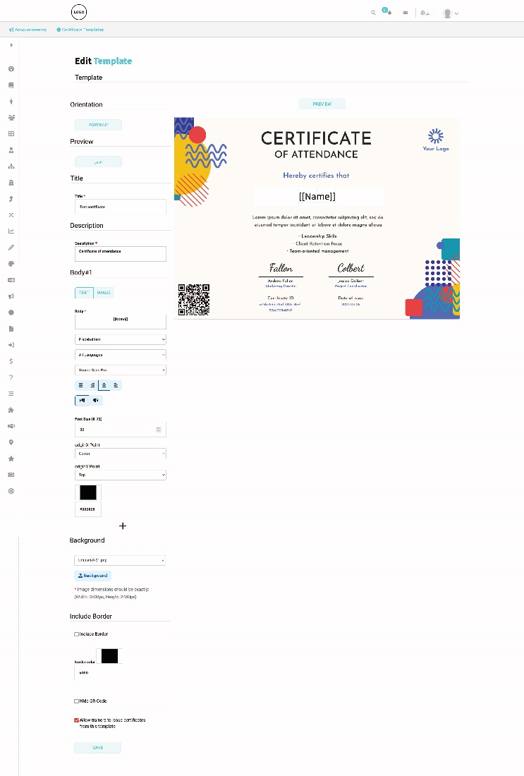 Certificate Templates – | User Manuals