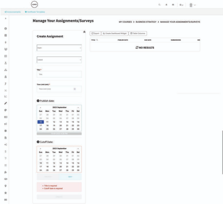 Managing Assignments/Surveys – | User Manuals