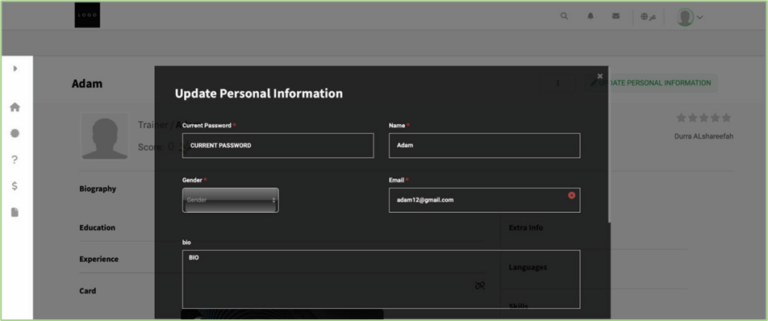 UPDATE PERSONAL INFORMATION – | User Manuals